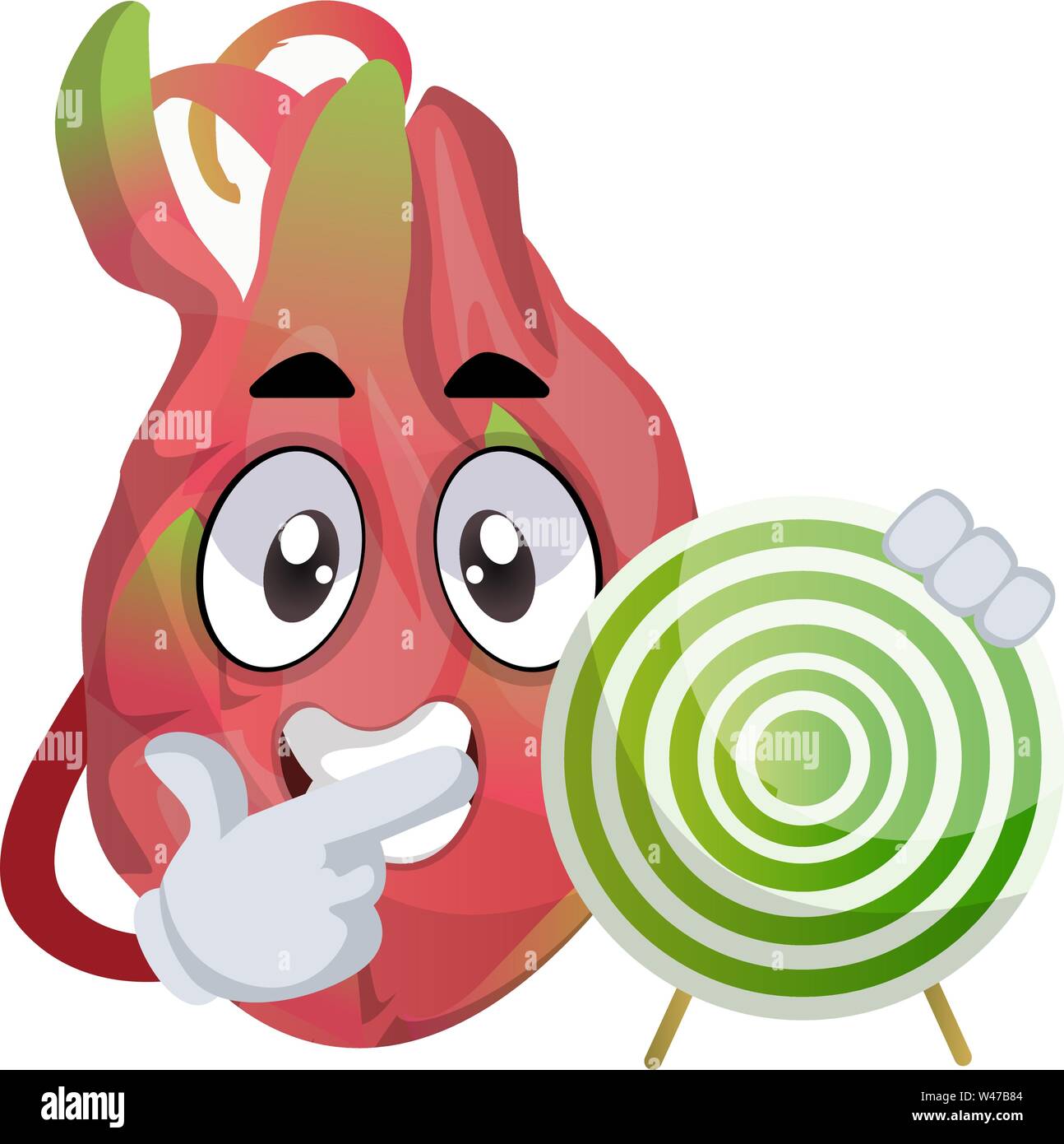 Dragon fruit with target, illustration, vector on white background ...