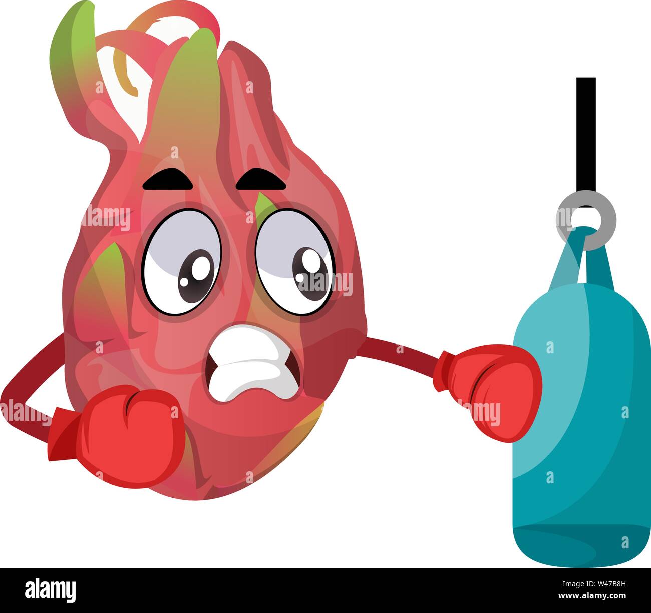 Dragon fruit boxing, illustration, vector on white background Stock ...