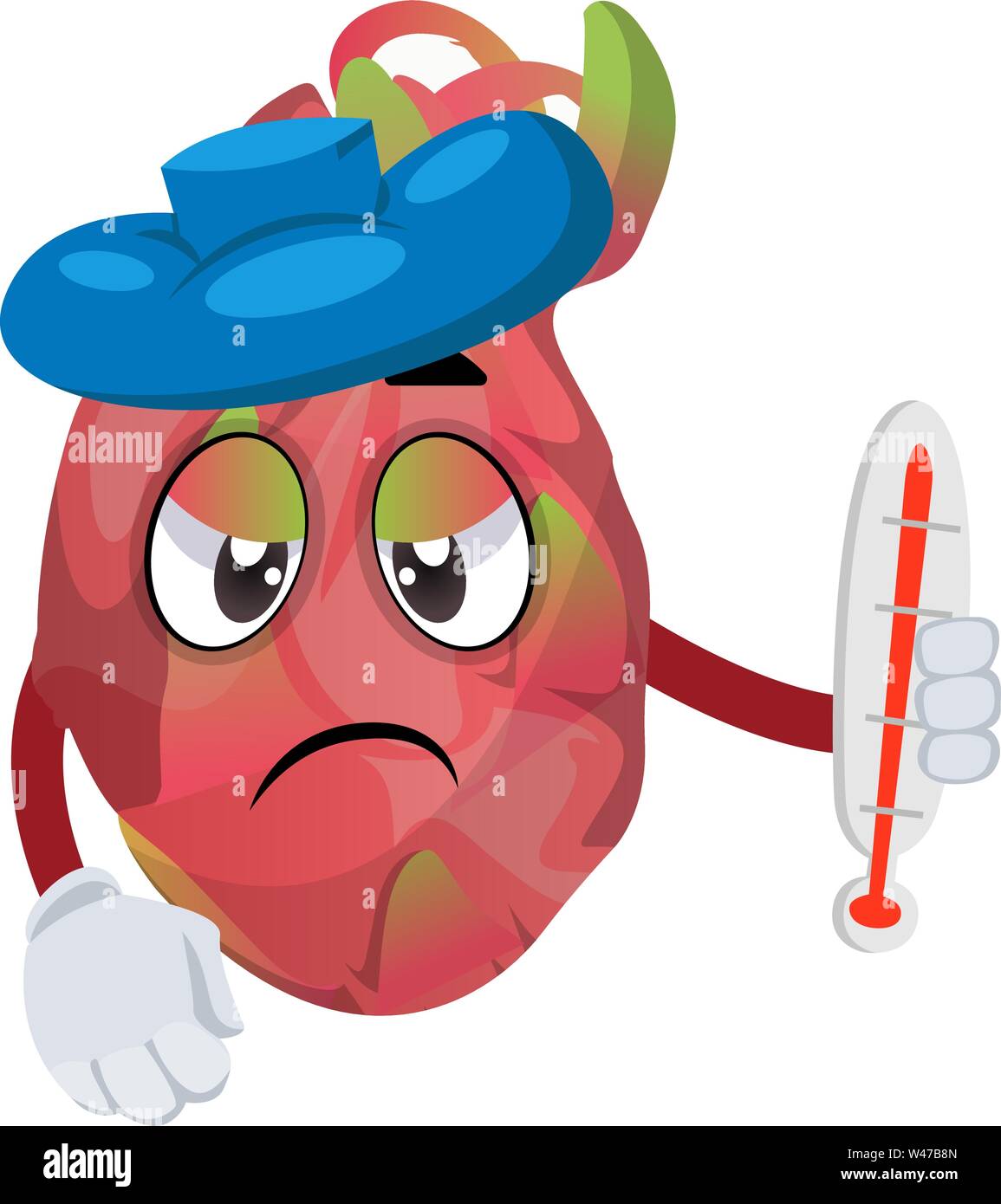 Dragon fruit is sick, illustration, vector on white background Stock ...