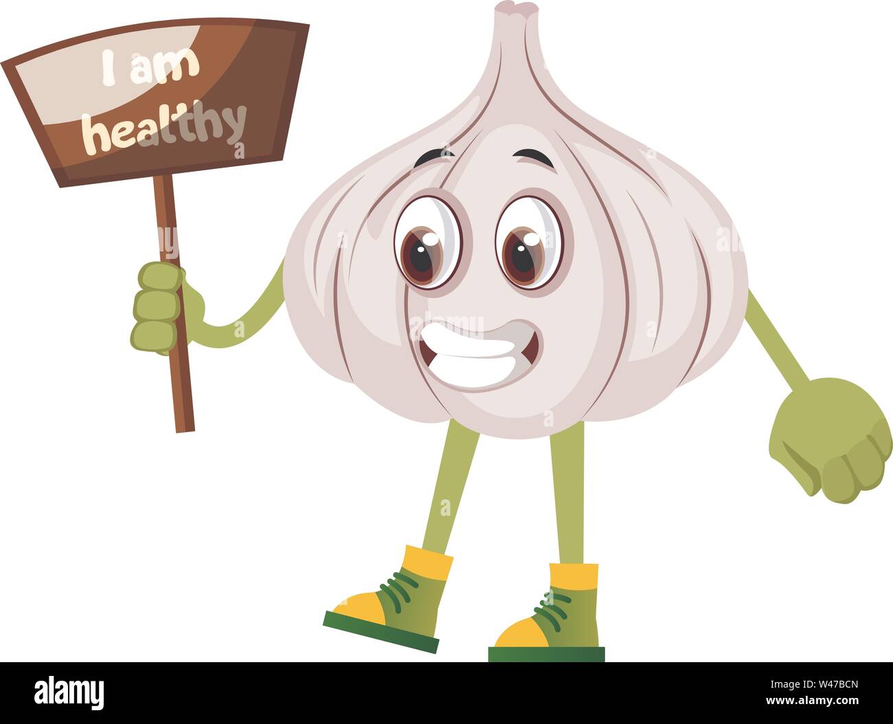 Man with garlic Stock Vector Images - Alamy