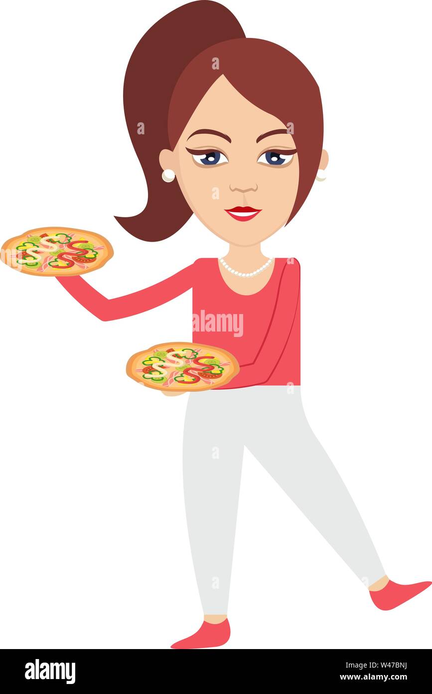 Cartoon pizza chef holding pizza hi-res stock photography and images ...