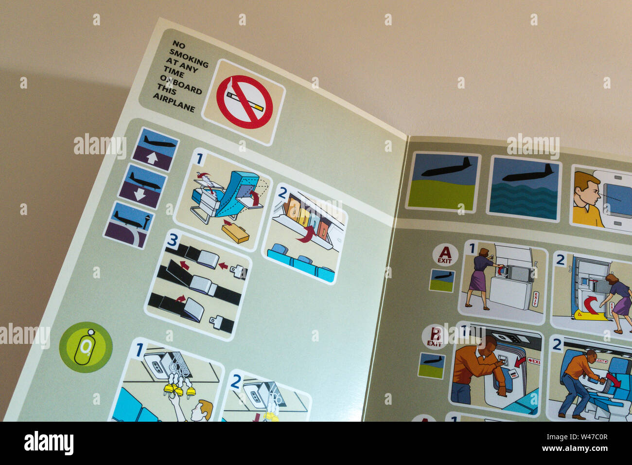 Delta Airline Safety Brochure, USA Stock Photo - Alamy