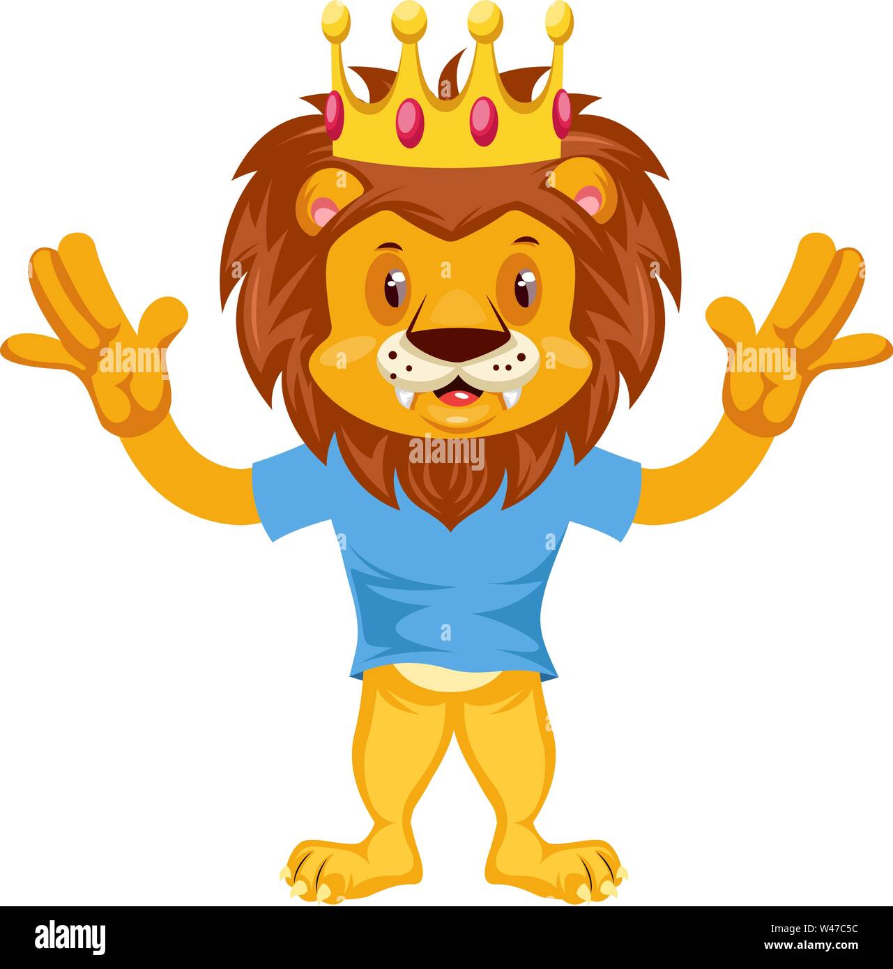 Scared lion, illustration, vector on white background Stock Vector ...