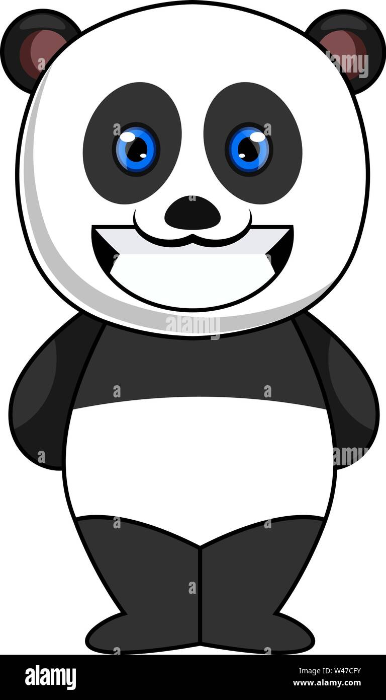 Smiling panda, illustration, vector on white background Stock Vector ...