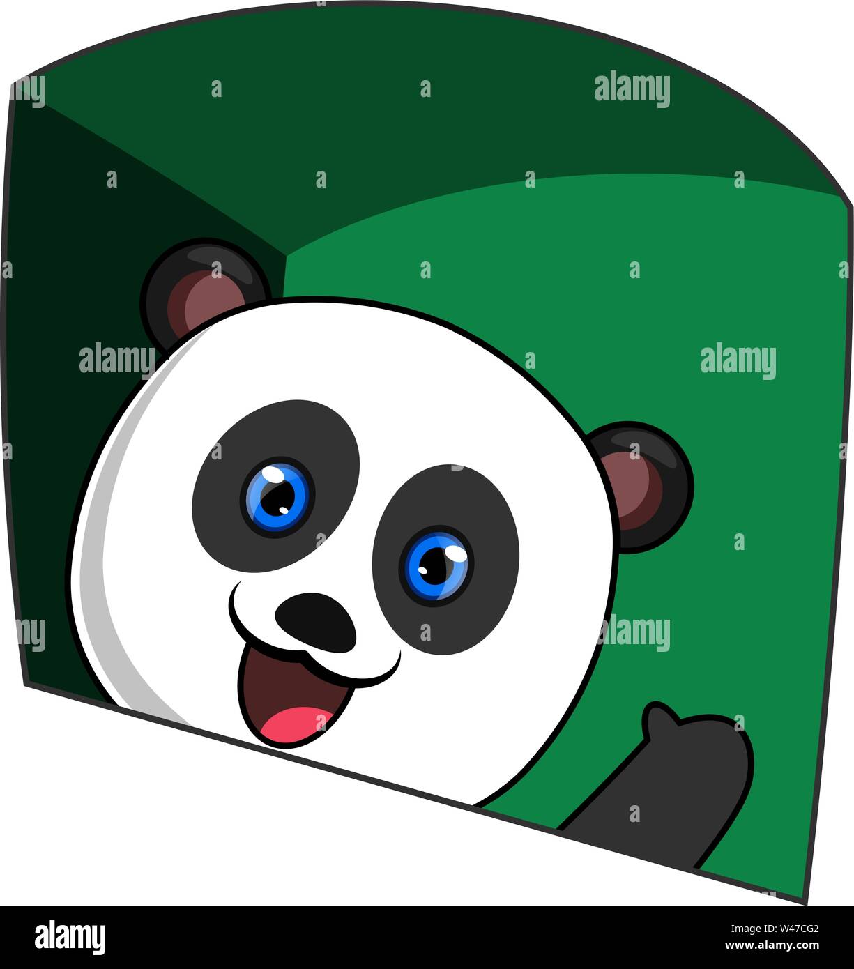 Waving panda, illustration, vector on white background Stock Vector ...