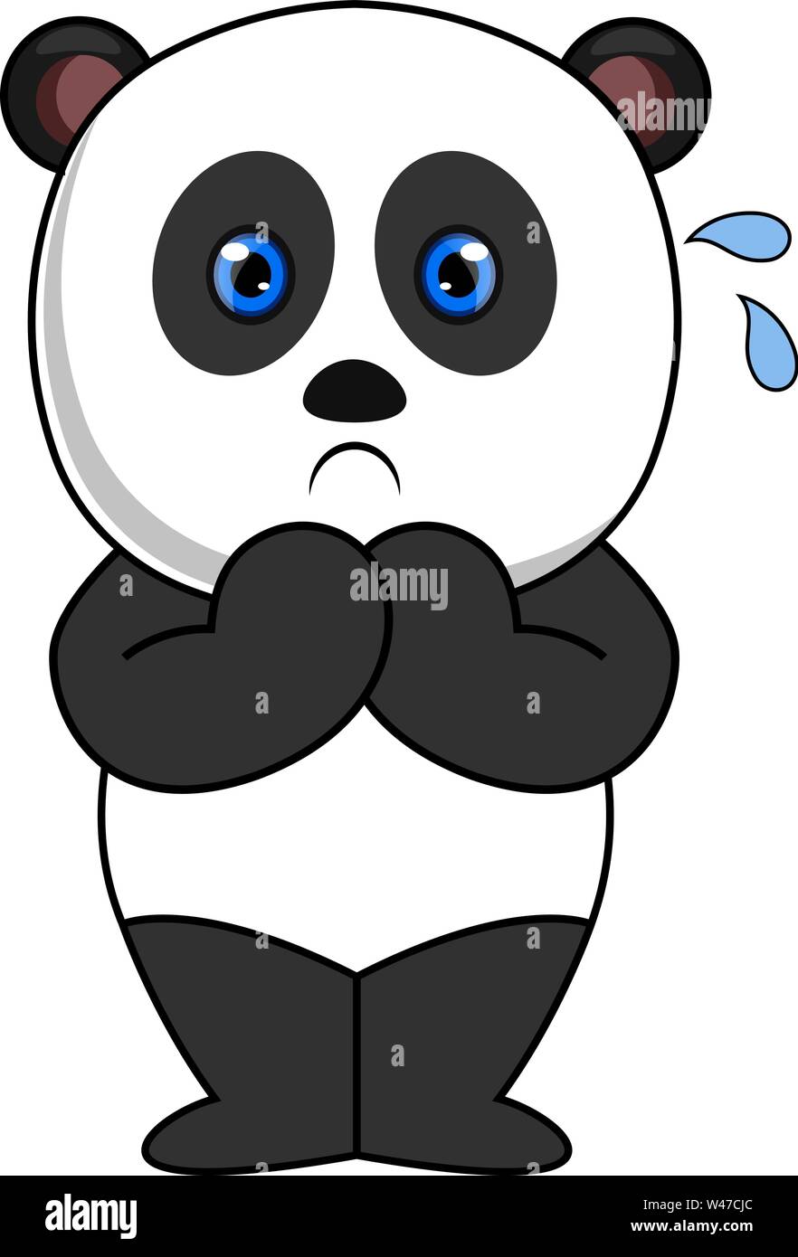 Scared panda, illustration, vector on white background Stock Vector ...