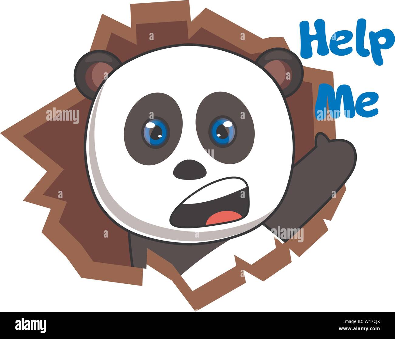 Panda asking for help, illustration, vector on white background Stock ...