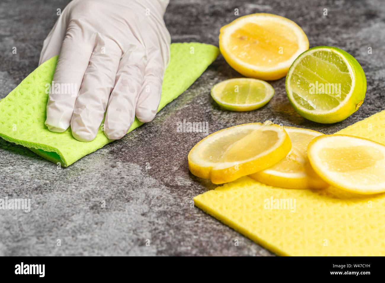 cleaning of a table with biological cleaning agents Stock Photo - Alamy