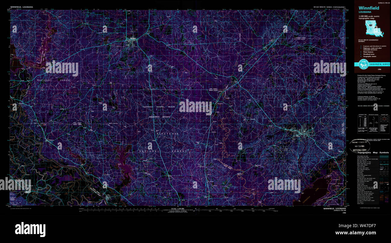 Map of winnfield hi-res stock photography and images - Alamy