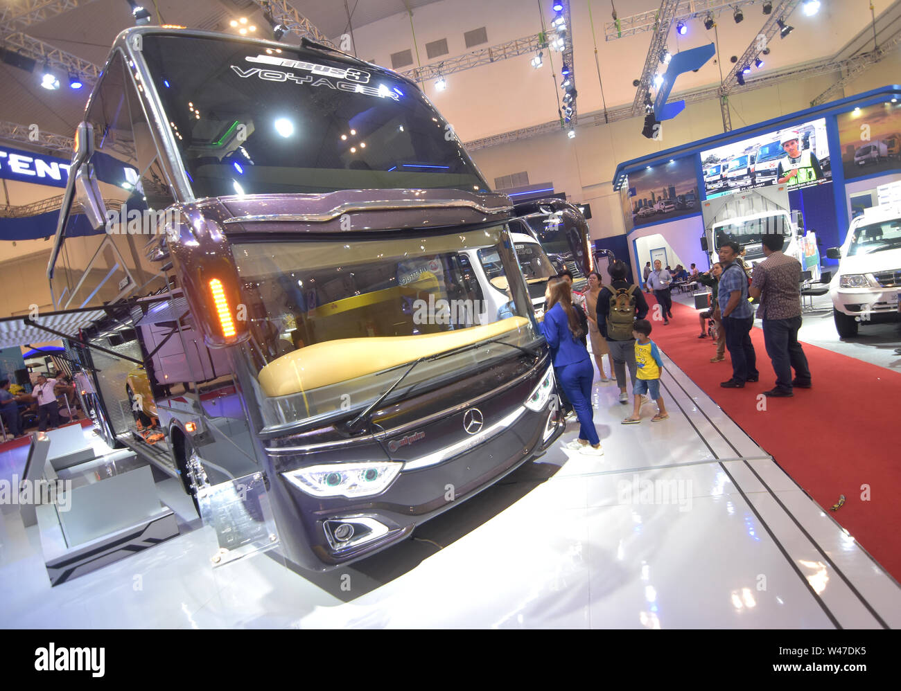 A Scania Bus displayed at the Convention Exhibition during the Motor ...