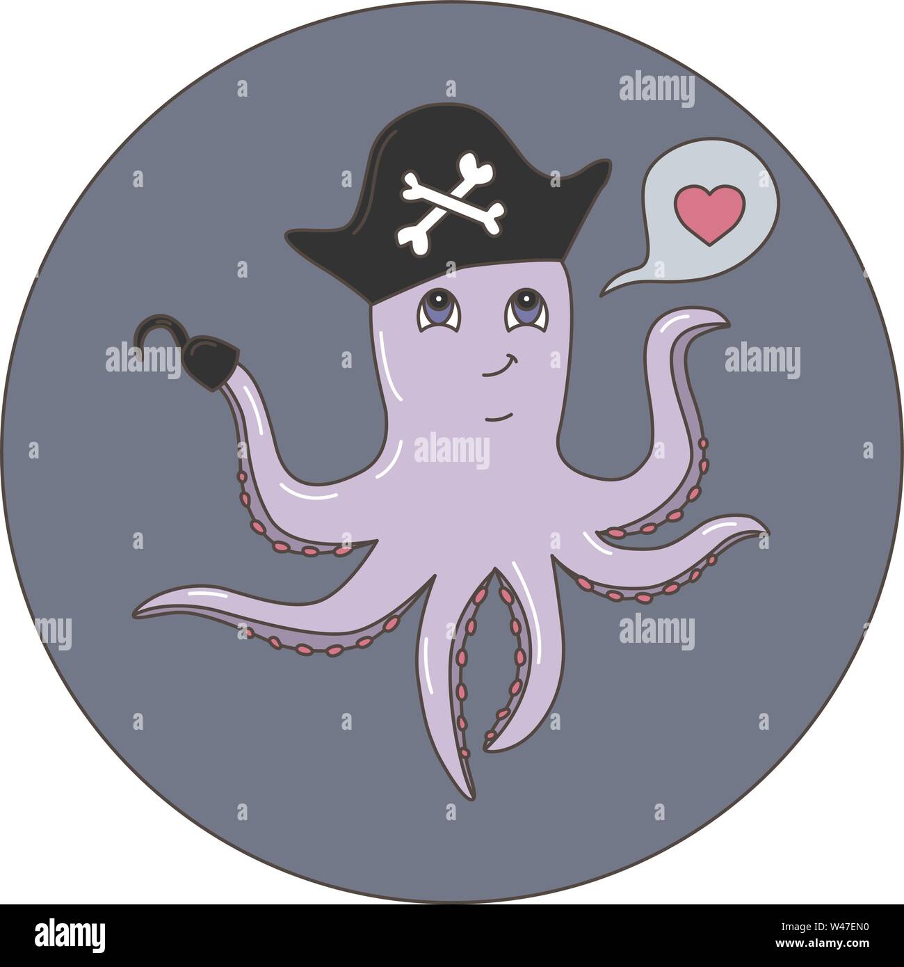 Illustration of a cartoon octopus. Vector illustration Stock Vector ...
