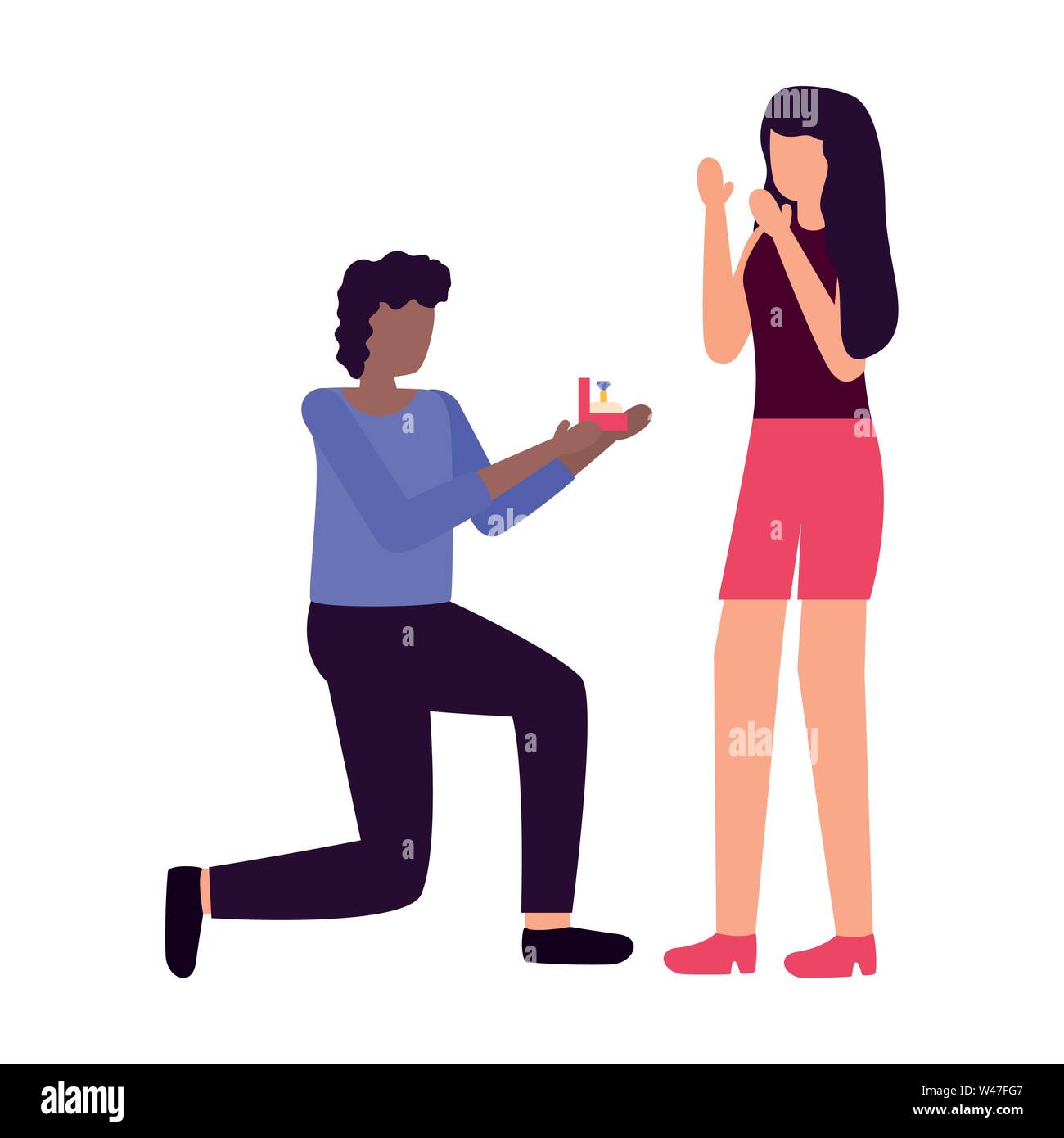 young lovers couple proposing marriage Stock Vector Image & Art - Alamy