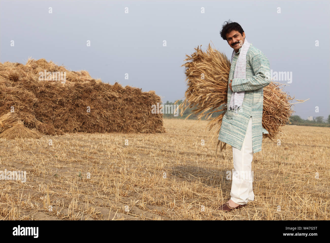 Man carrying bundle wheat hi-res stock photography and images - Alamy