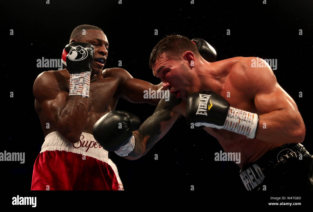Dan Azeez in action against Charlie Duffield at the O2 Arena, London ...