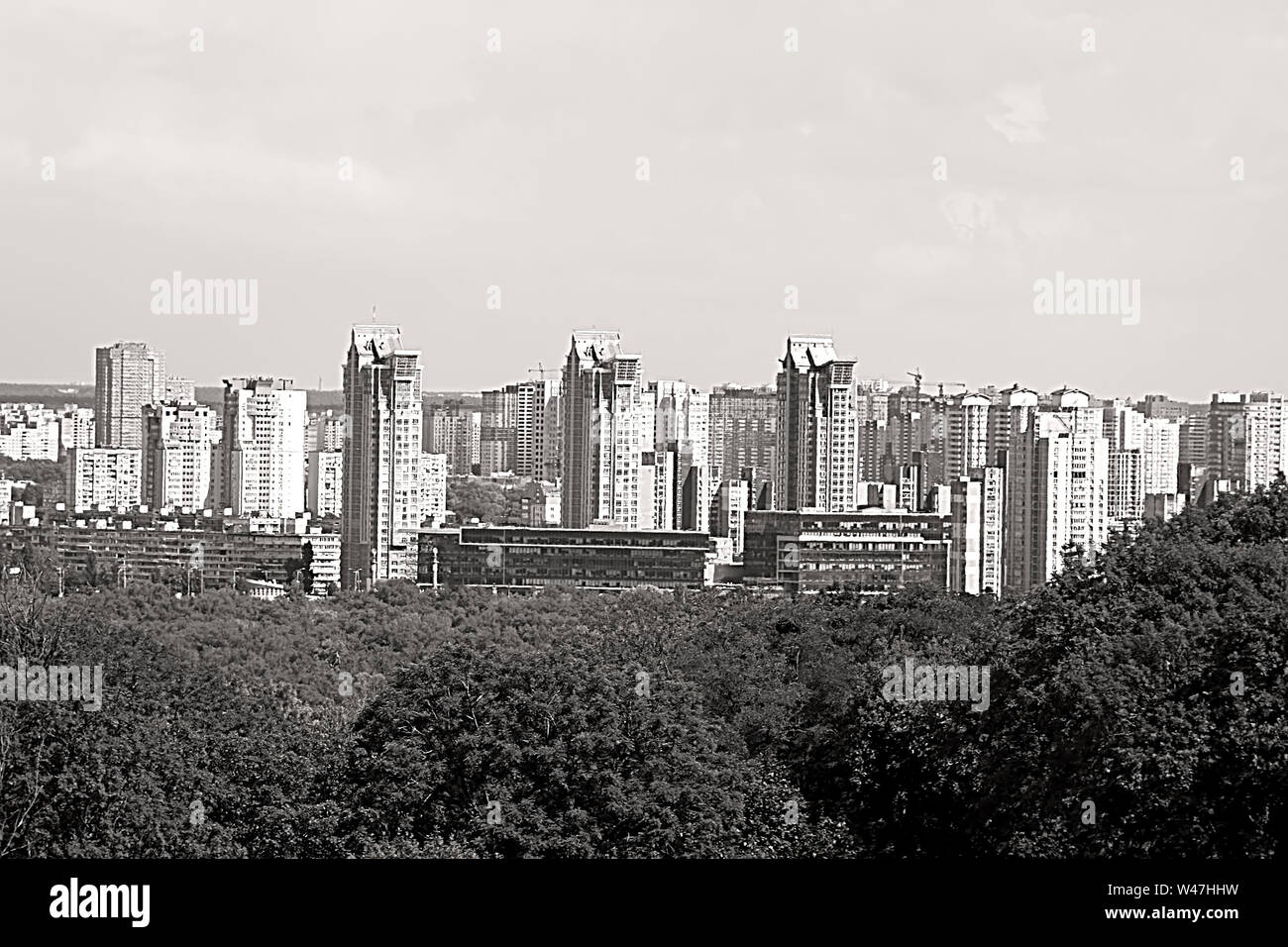 Landscape view of Left bank with new buildings in residential areas ...