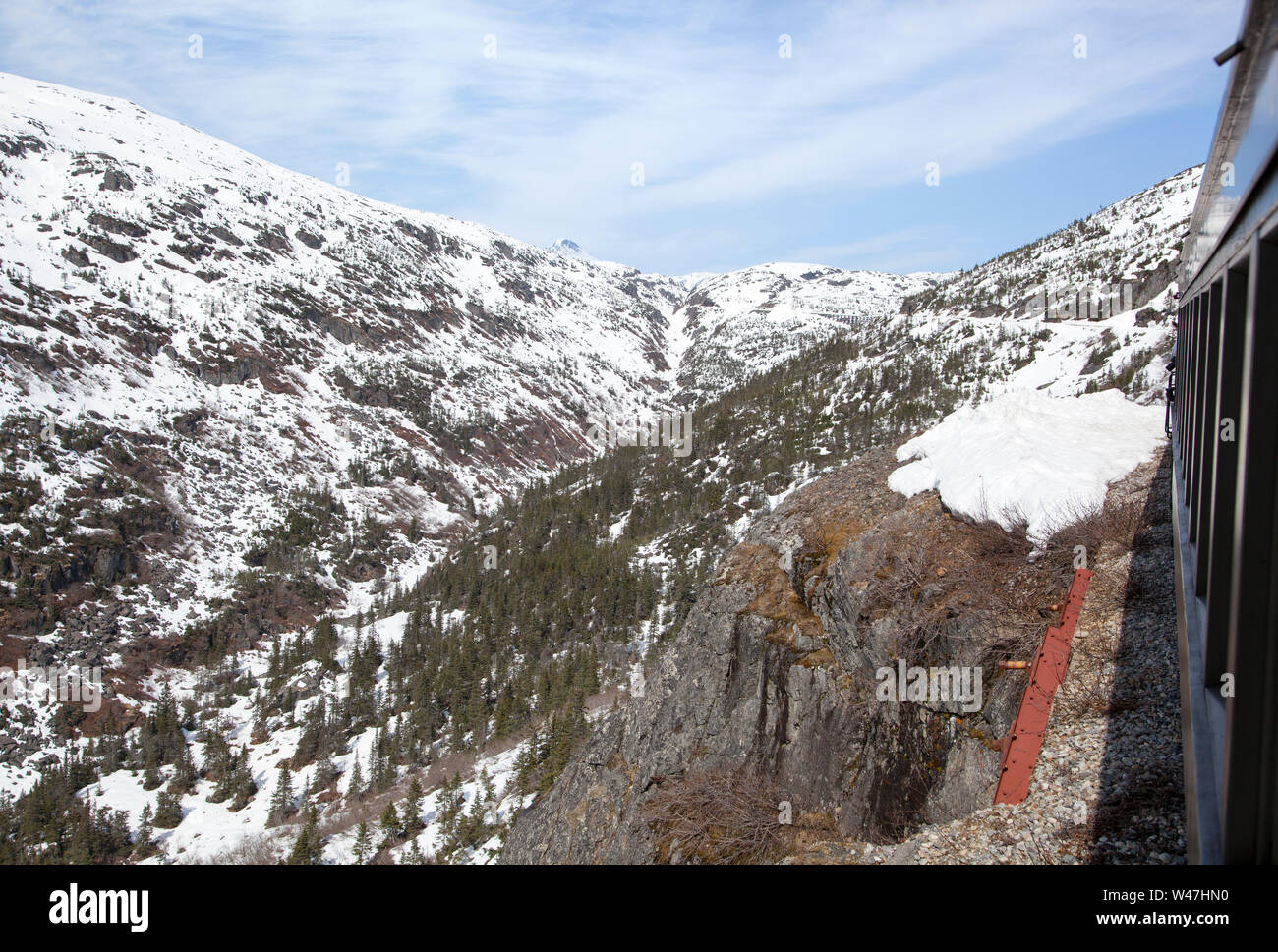 The trip by train through White Pass towards Canadian border (Alaska ...
