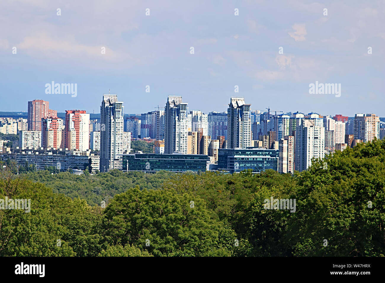 Landscape view of Left bank with new buildings in residential areas ...