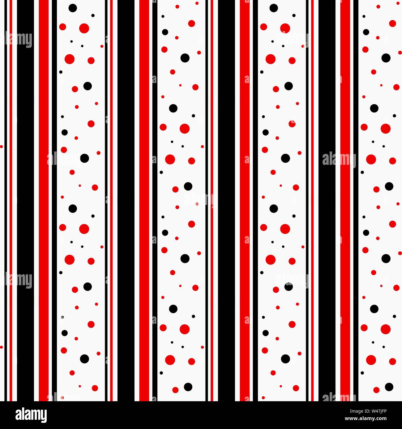Pattern black and red polka dot, line seamless texture. Vector ...