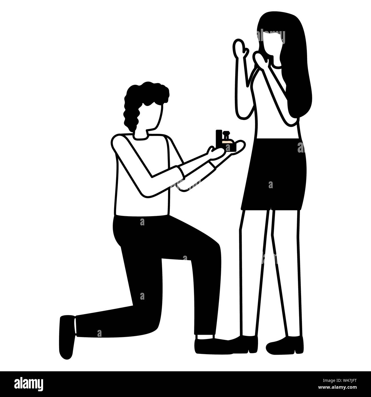Boy proposing girl Stock Vector Images - Alamy