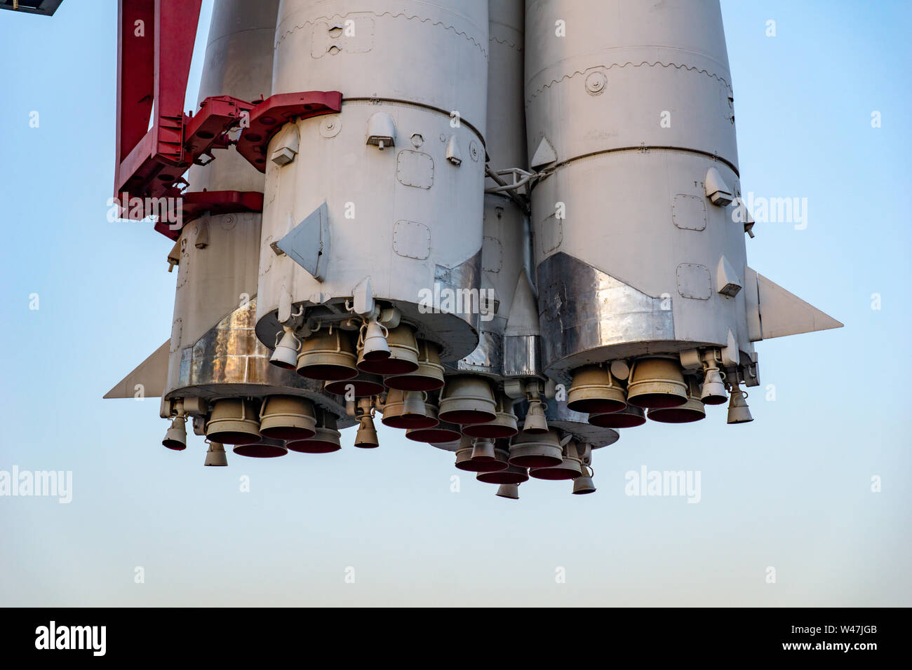 Scale reproduction of Vostok 1 rocket used by Yuri Gagarin in the first ...