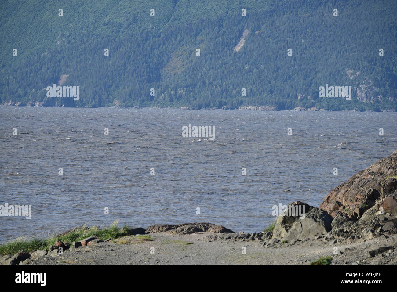 Turnagain Arm, Alaska. U.S.A. June 21, 2019. Turnagain Arm can be angry ...