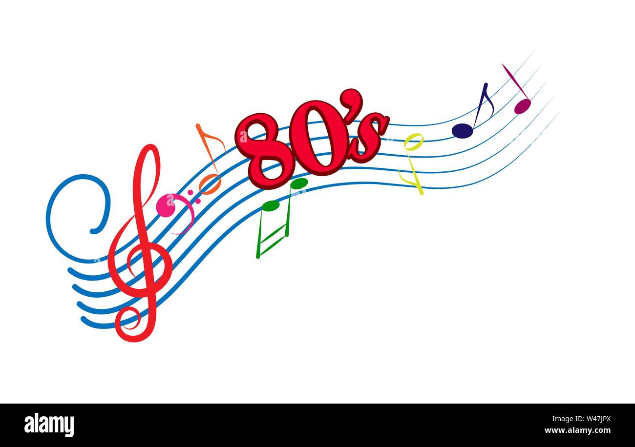 Music 80. Illustration for design and decoration. Flat design Stock ...