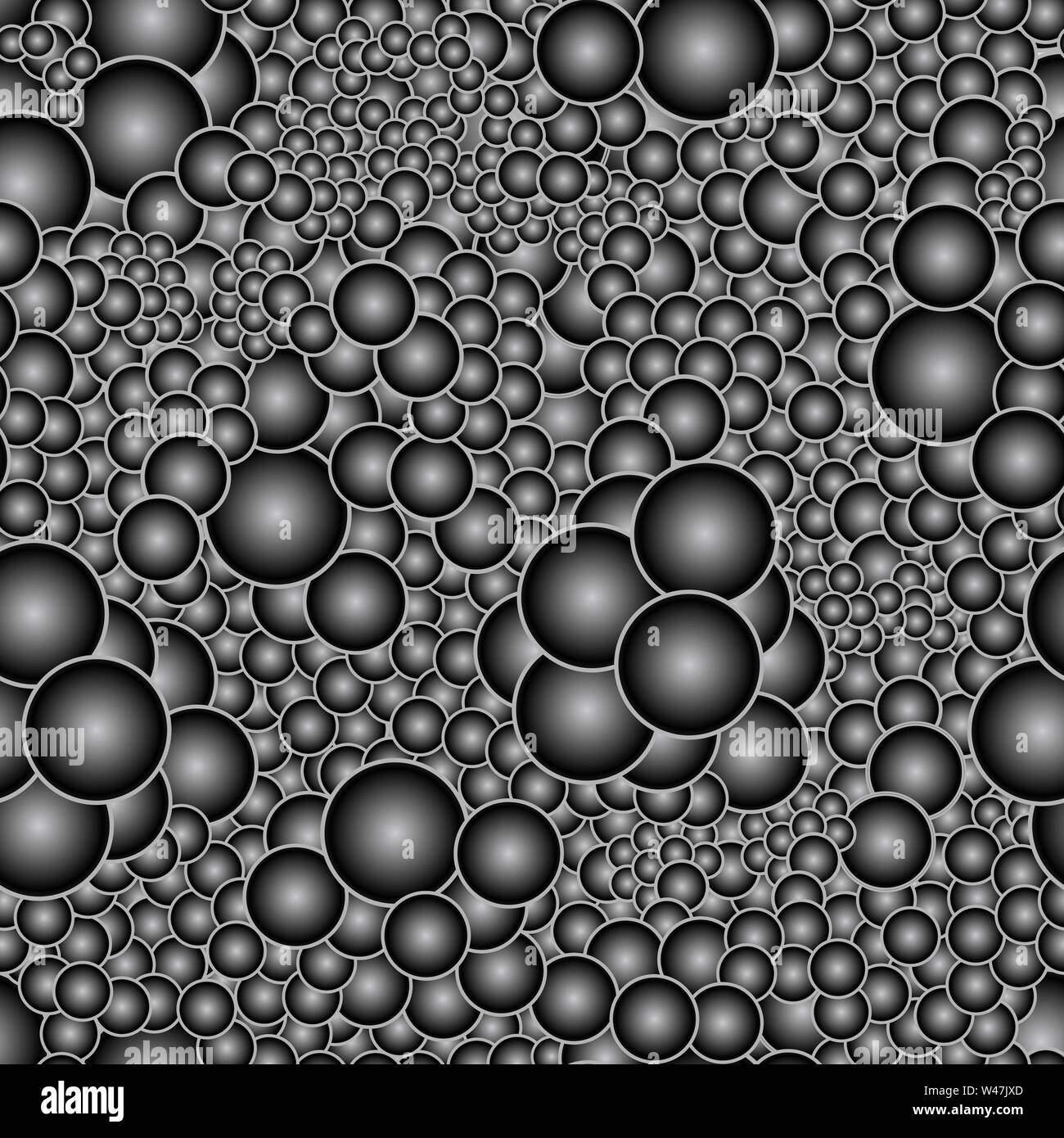 Seamless pattern with voluminous black and white balls. Ideal for ...