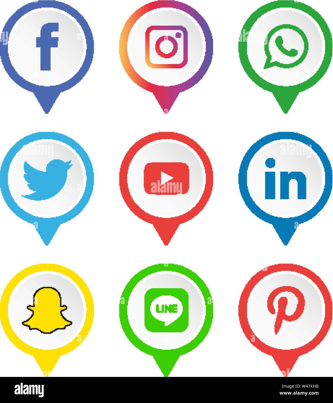 Social media icons set Logo Vector Illustrator, social, media, icon ...