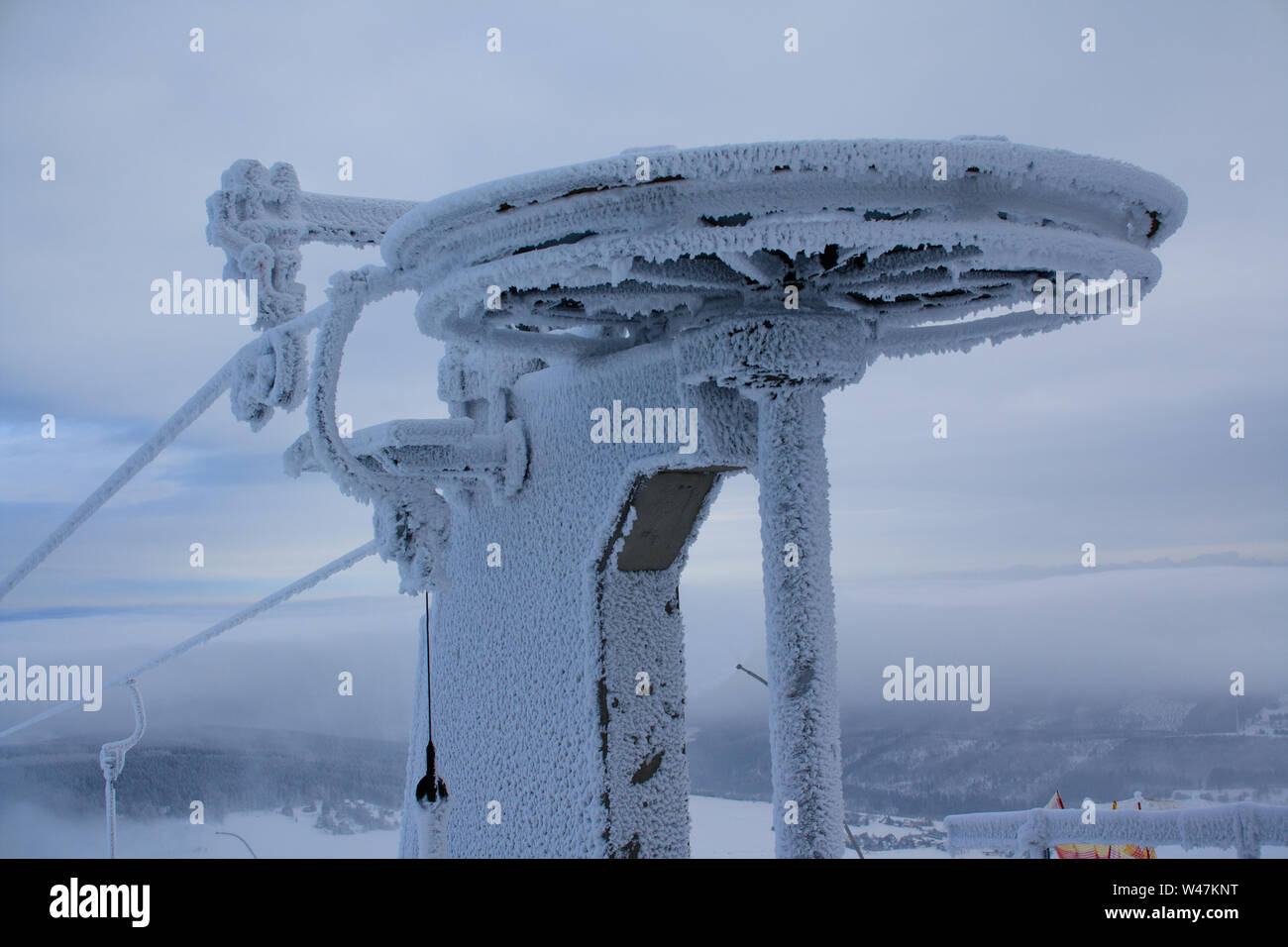Frozen platter lift at the Fichtelberg Stock Photo - Alamy