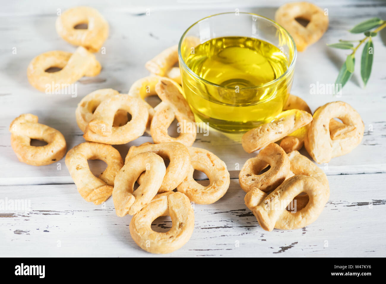 Taralli is a traditional Italian snack food typical of Puglia regional ...