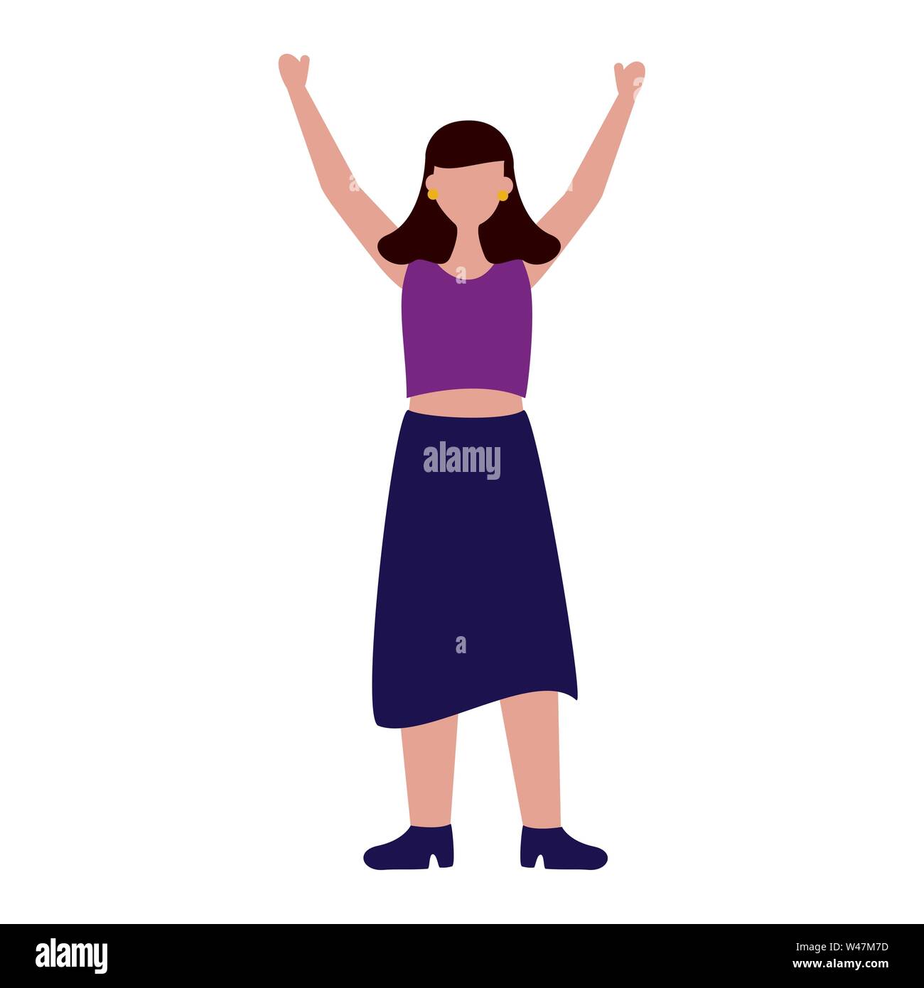 celebrating woman young happy character Stock Vector Image & Art - Alamy