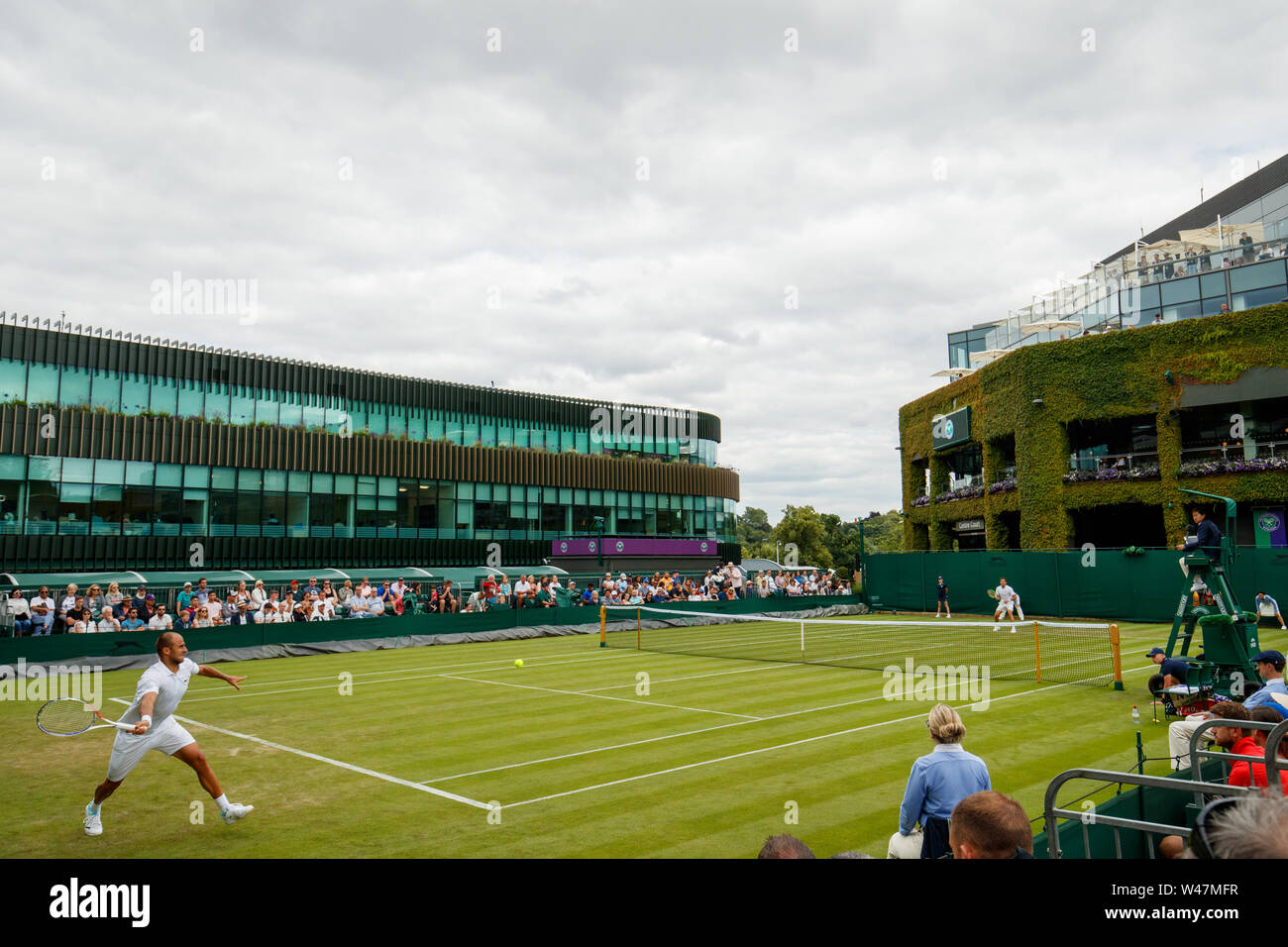 General View of outside court and Centre Court at The Wimbledon ...