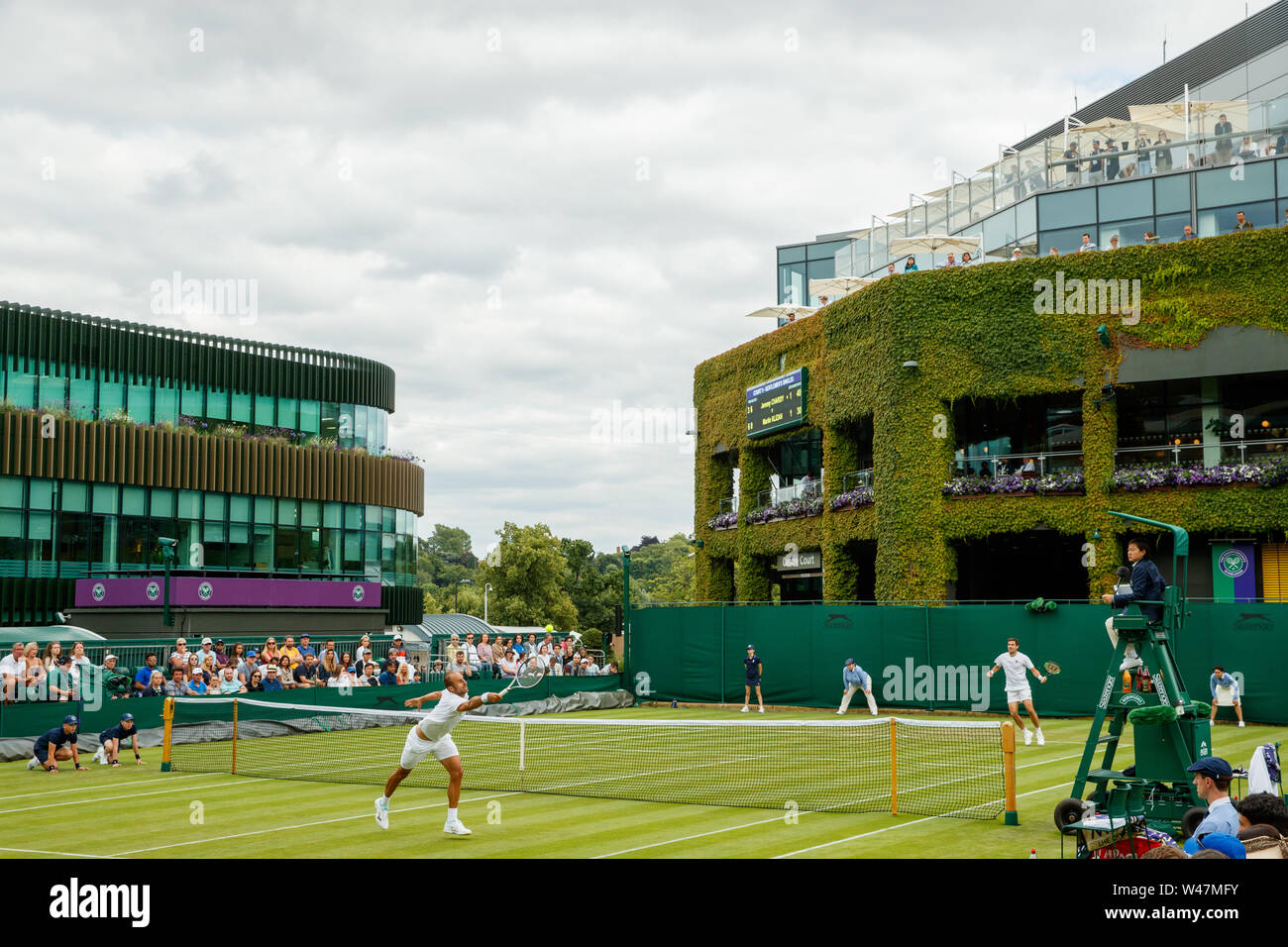 General View of outside court and Centre Court at The Wimbledon ...