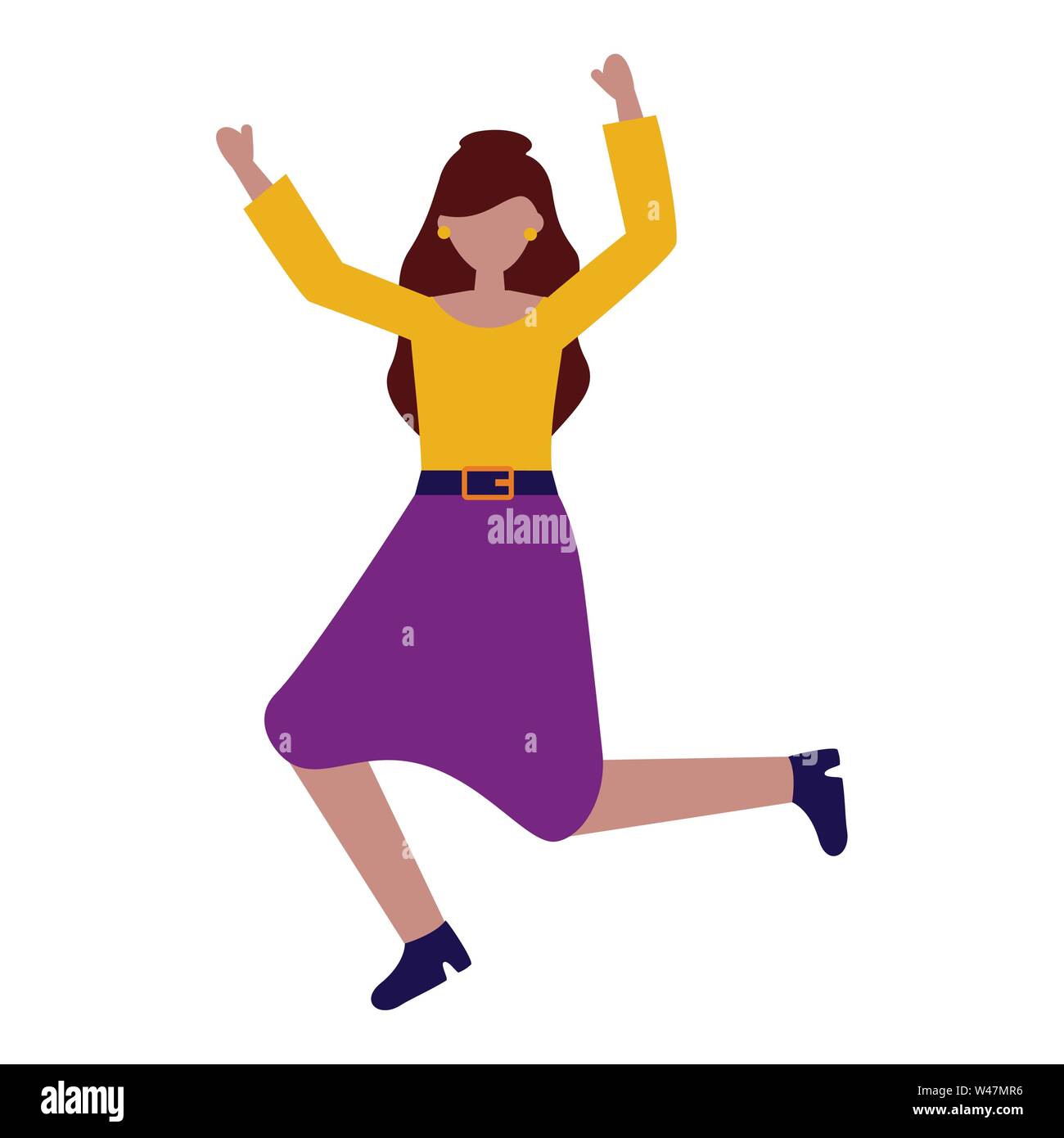 celebrating woman young happy character Stock Vector Image & Art - Alamy