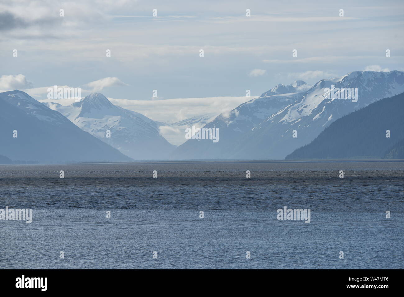 Turnagain Arm, Alaska. U.S.A. June 21, 2019. Turnagain Arm can be angry ...