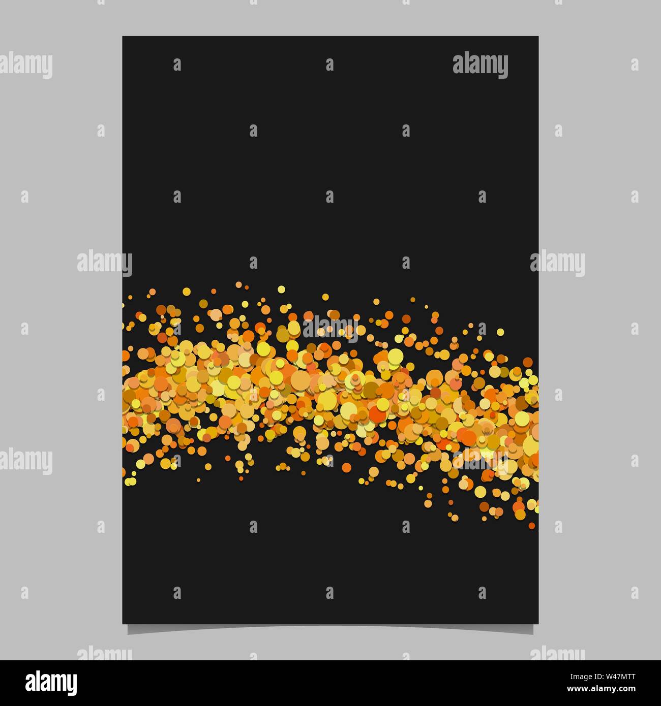 Blank abstract wavy confetti flyer background template with dispersed ...
