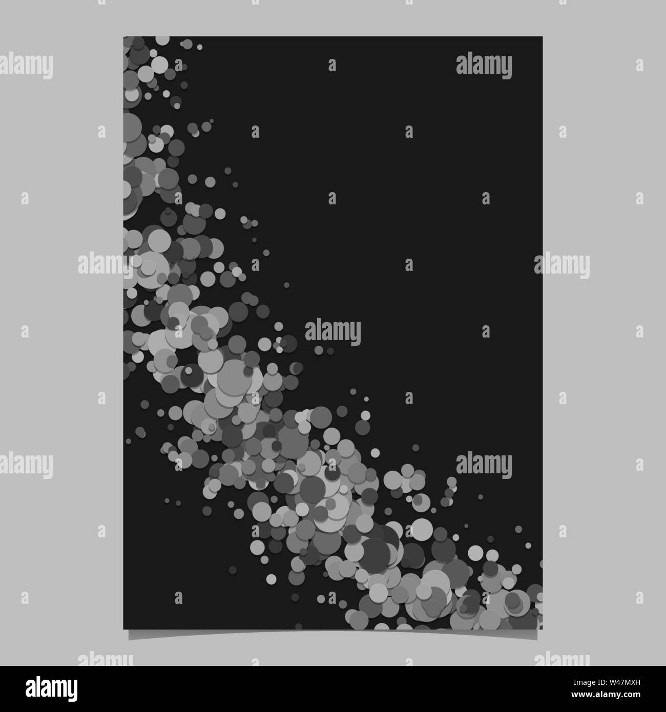 Abstract blank curved confetti page background template from dispersed ...