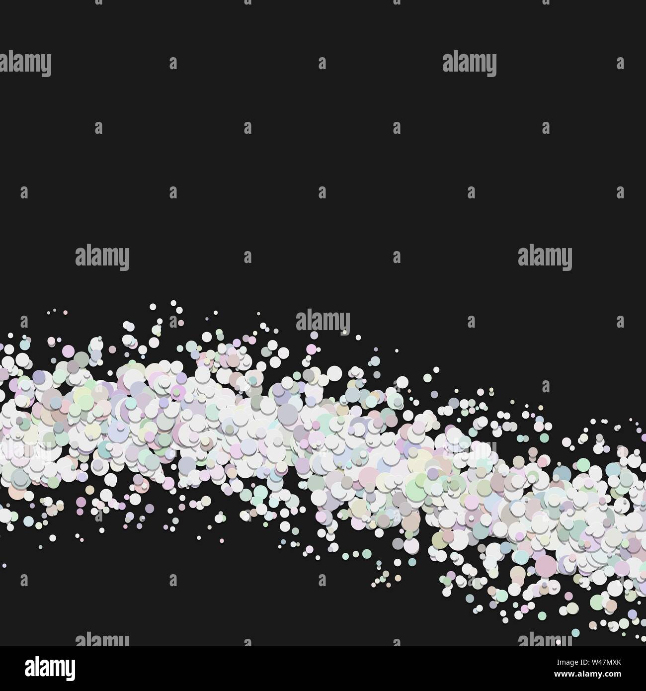 Blank abstract wavy dispersed confetti circle background - vector ...