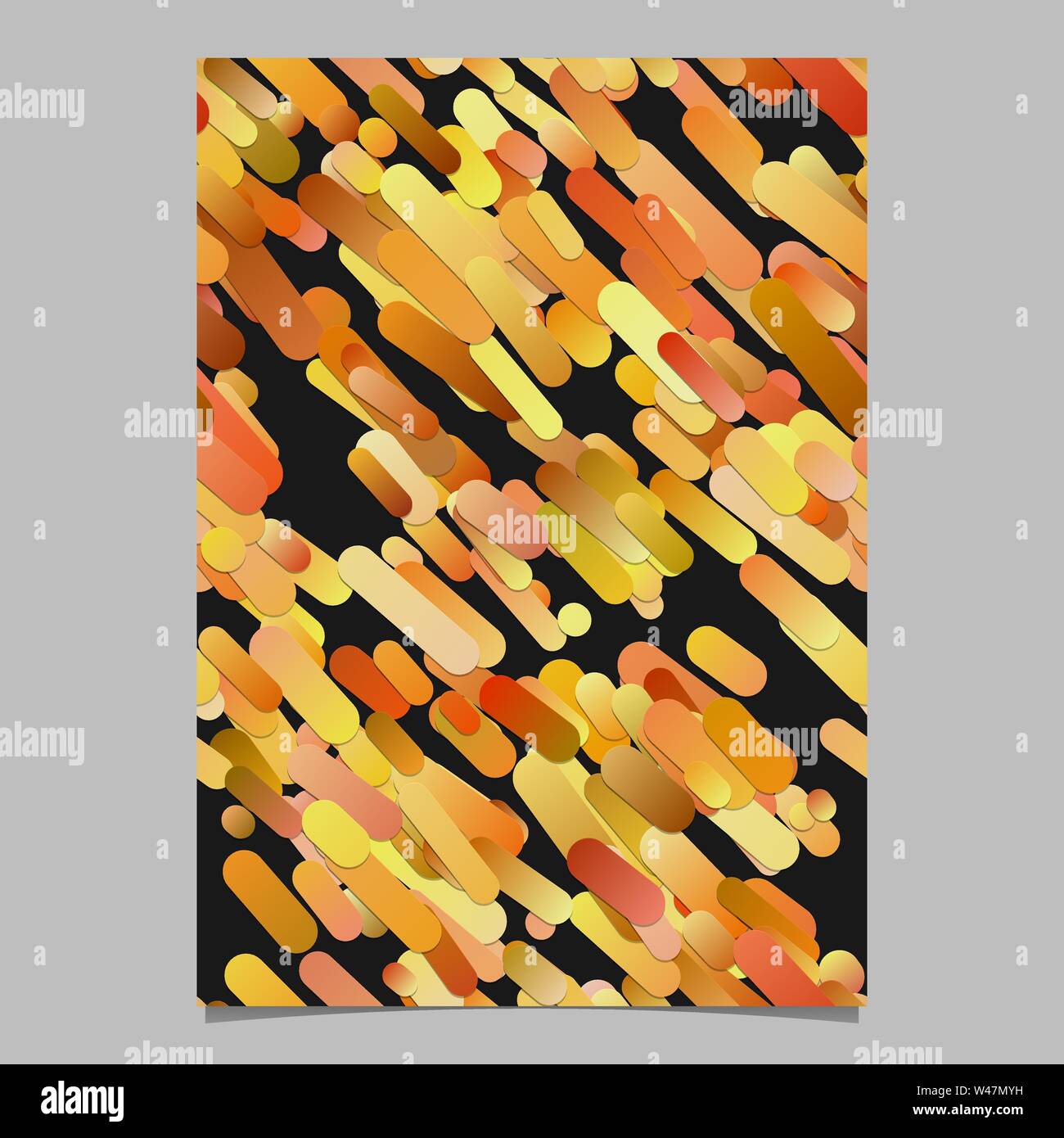 Orange trendy diagonal gradient rounded stripe pattern poster background template - vector ...