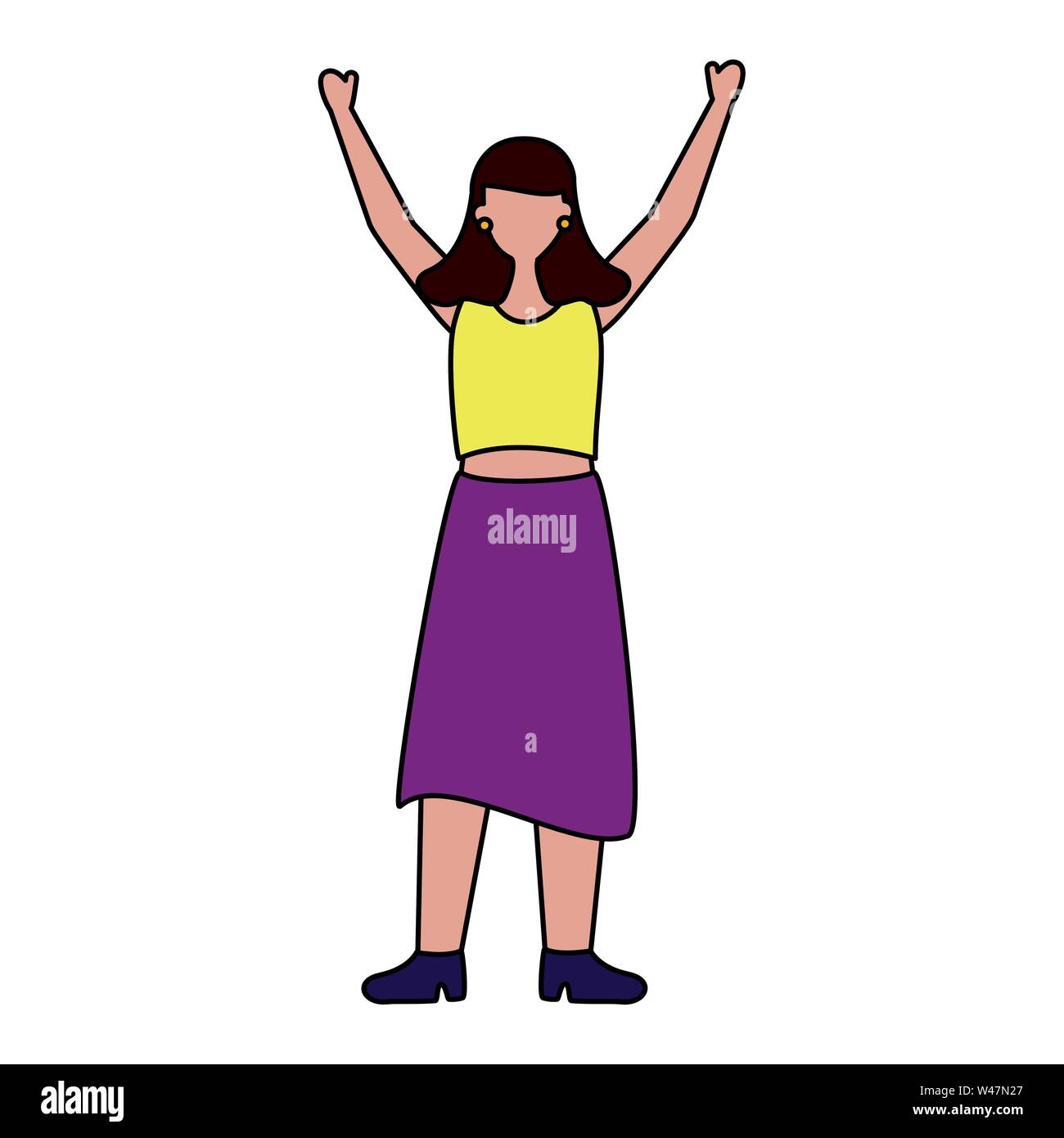 celebrating woman young happy character Stock Vector Image & Art - Alamy