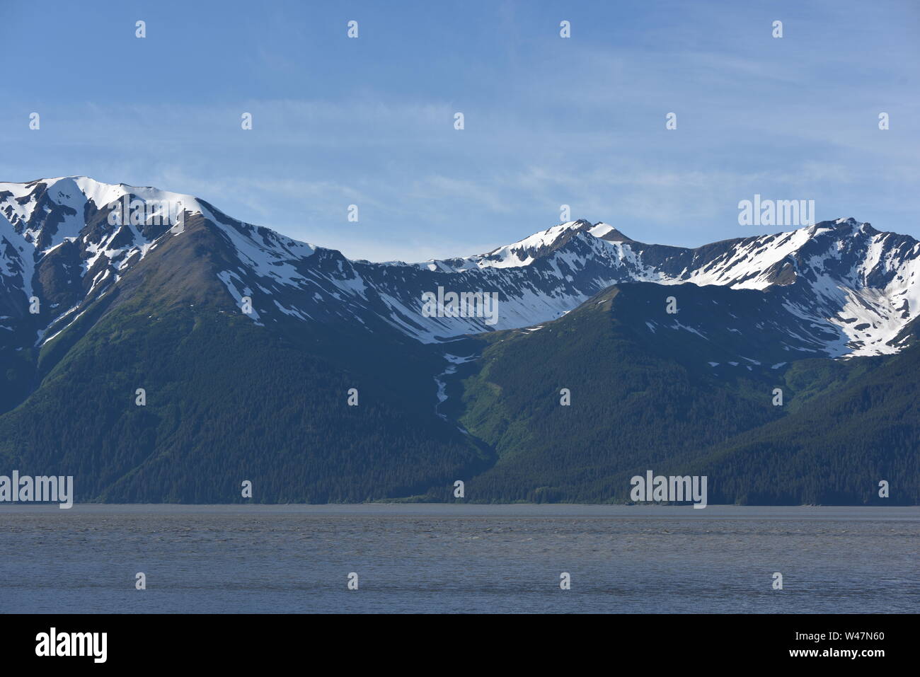 Turnagain Arm, Alaska. U.S.A. June 21, 2019. Turnagain Arm can be angry ...
