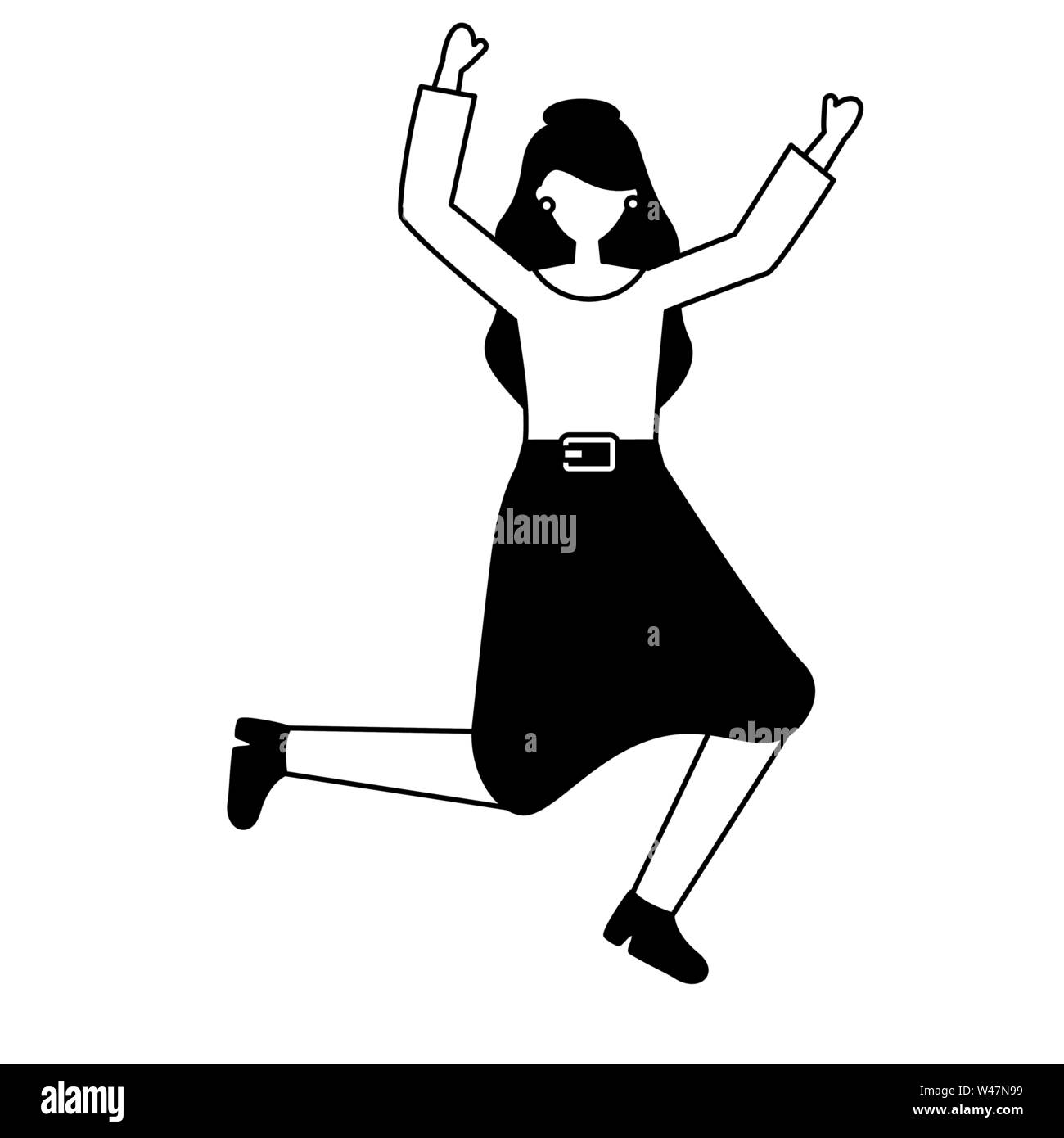 celebrating woman young happy character Stock Vector Image & Art - Alamy