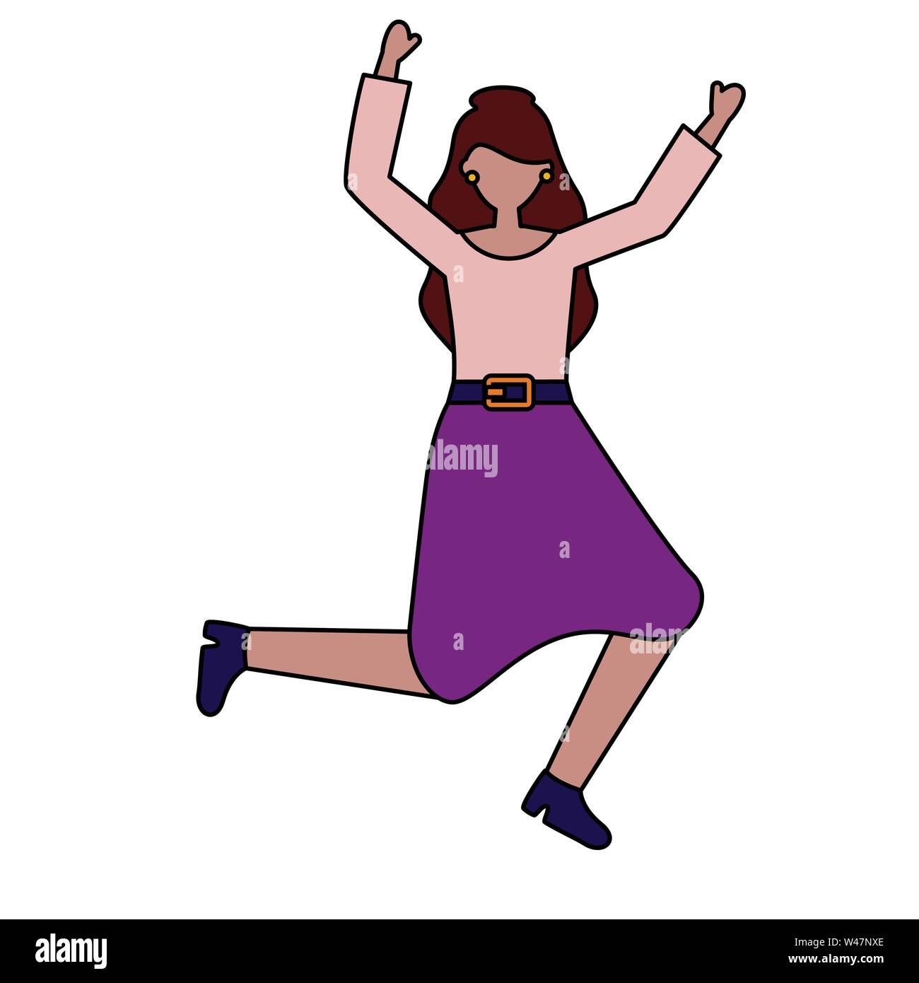 celebrating woman young happy character Stock Vector Image & Art - Alamy