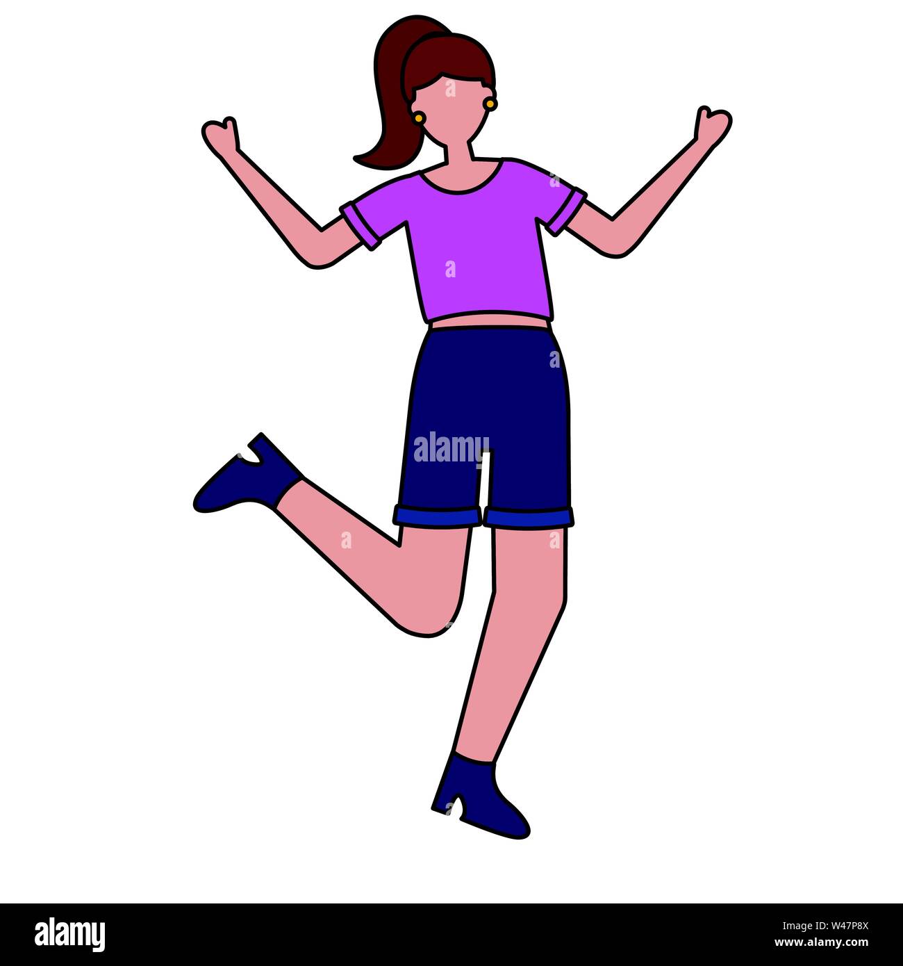 celebrating woman young happy character Stock Vector Image & Art - Alamy