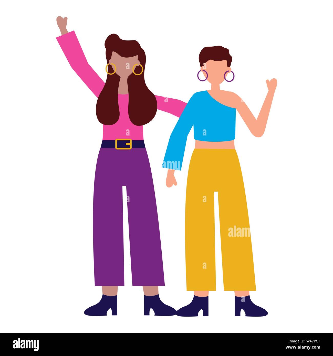 celebrating young women happy characters Stock Vector Image & Art - Alamy