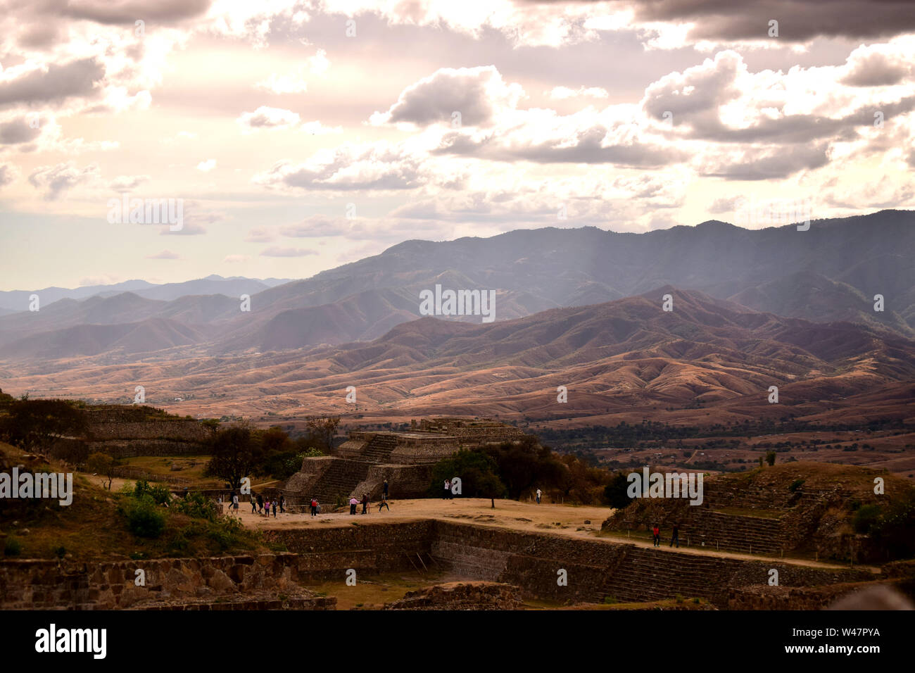 Sunset view of the mountains of the Valley of Mexico from the ancient ...