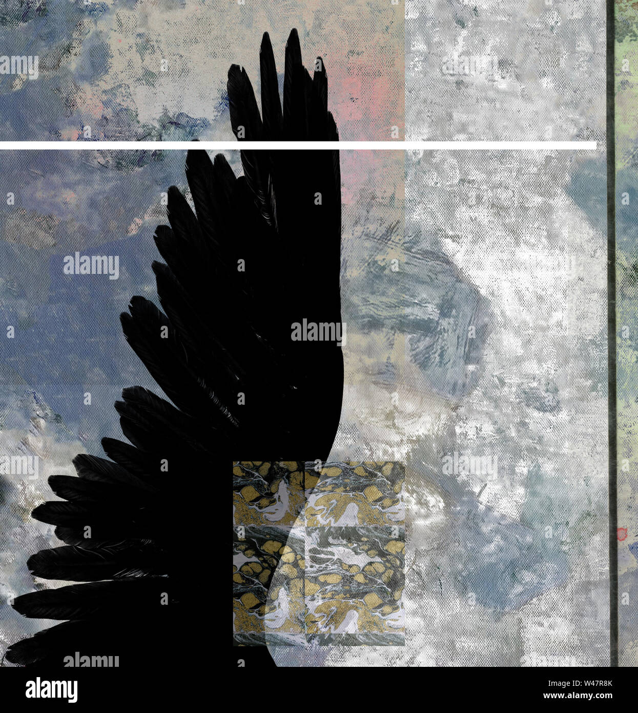 Fallen angel black wing. Spiritual abstract Stock Photo - Alamy