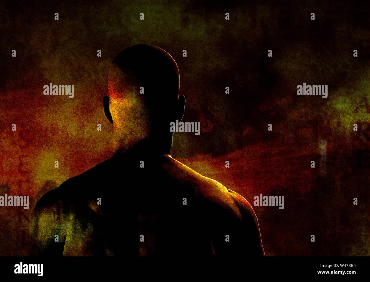 Dark art composition. Man in Darkness Stock Photo - Alamy