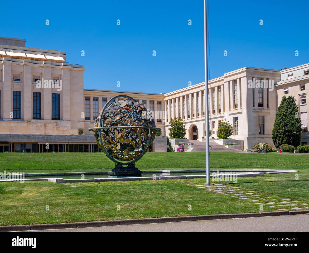 The sculpture "Armillary sphere" (celestial sphere) in front of Palace ...