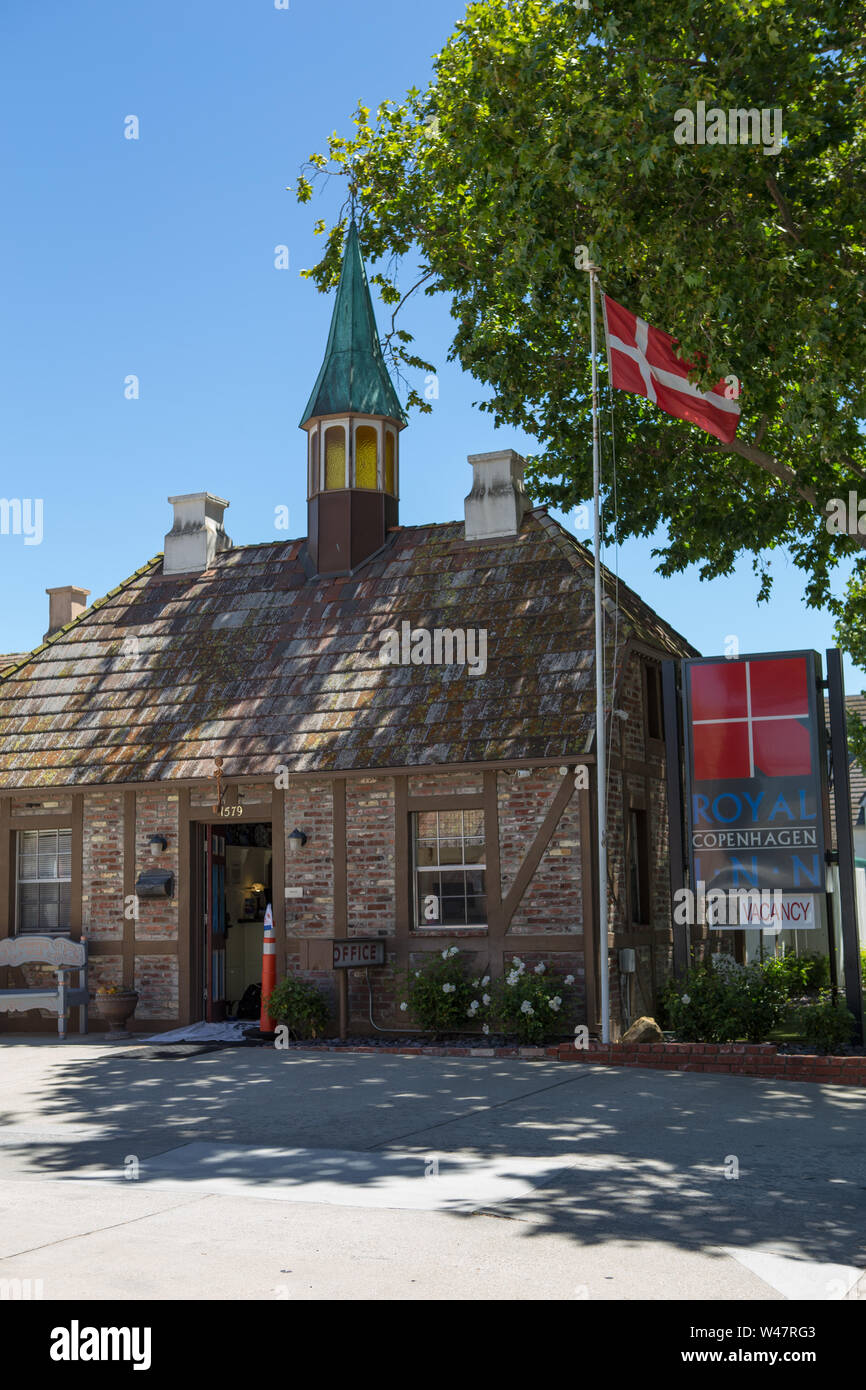 The Danish flag fly's outside the exterior of the office at the Royal ...